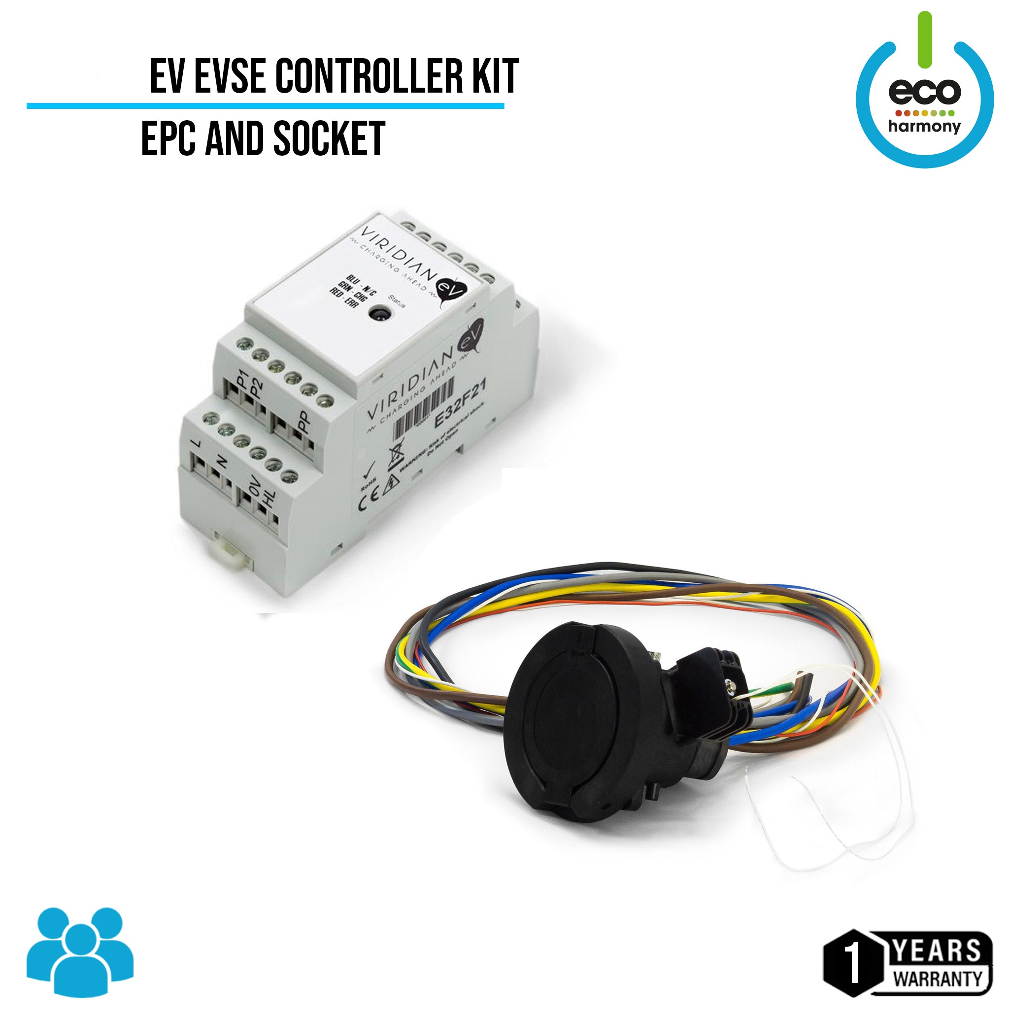 Free/Socket EVSE Controller Kit (EPC and Socket) | ecoHarmony